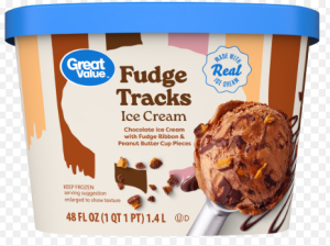 GREAT VALUE FUDGE TRACKS ICE CREAM 1.4L